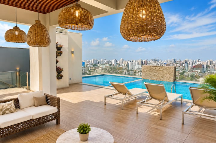 Depa Top En Lince | 10 Huéspedes | Cochera+piscina - Lima