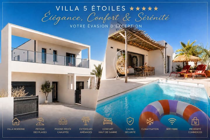 La Dolce Villa | Villa 5 éToiles, Piscine Chauffée - Valras-Plage