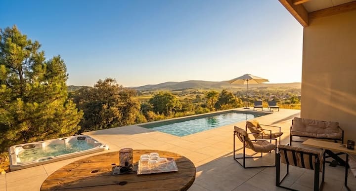 Villa Avec Piscine Et Vue Panoramique - Aude