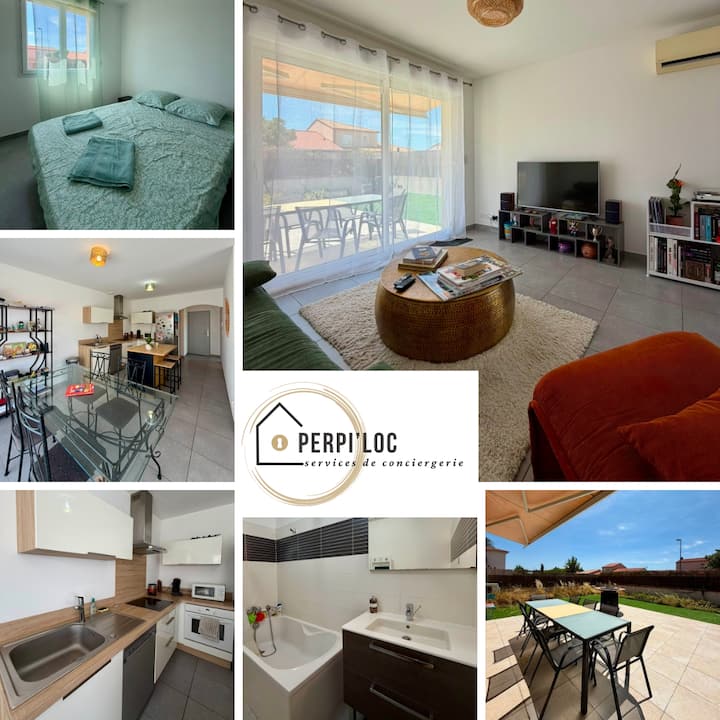 Grand Appartement 6pers/jardin/clim/wifi - Perpignan