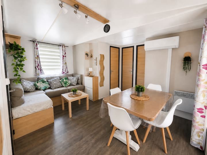 Mobile Home Climatisé 3 Chambres - Camping 4* - Soustons