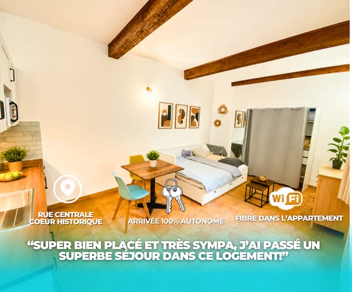 Cocon 50m Arènes - Rue Fresque - Mini Bar + Clim - Nîmes