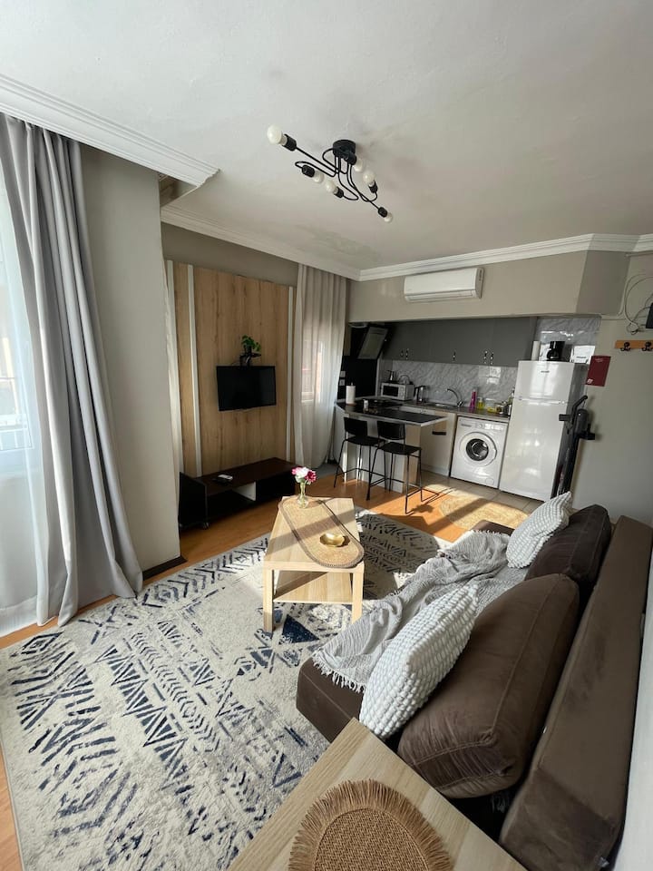 5 Min Kaleiçi Bright 1+1 Apartment With Balcony+ac - Konyaaltı