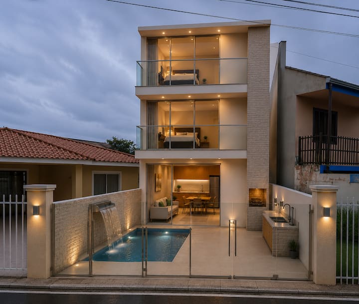 Triplex Moderno 100m Da Praia Com Piscina, Para 12 - Guaratuba