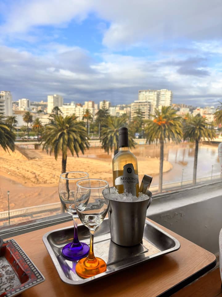 Depto Vista Al Mar, A Pasos Del Casino De Viña - Valparaíso