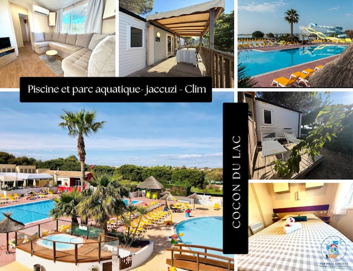 Cocon Du Lac 2 Sdb Clim Piscine Camping 4* - Montpellier
