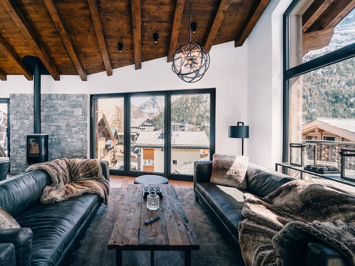 Penthouse De Luxe, Cheminée & Sauna Privé - Saas-Fee