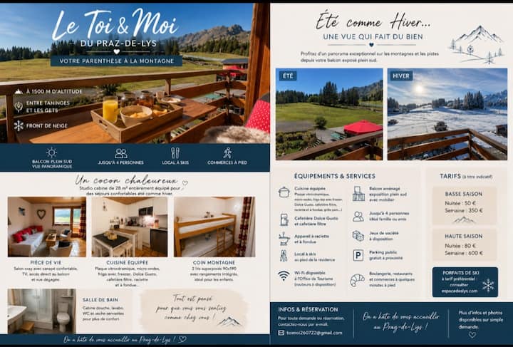 Le Toi&moi Studio Cosy 4 Pers Praz De Lys - Taninges
