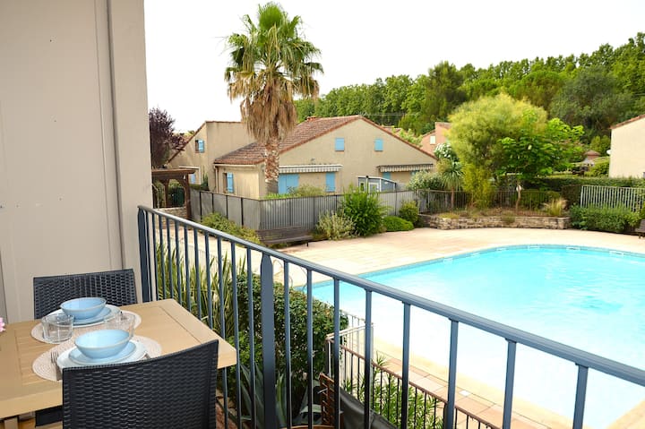 T2 Pour 4 Piscine Terrasse Parking Le Beausset - Sanary-sur-Mer