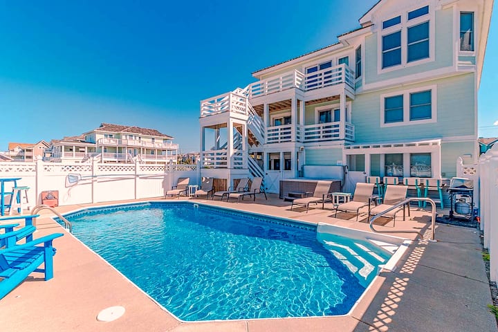Heated Pool, Hot Tub, Elevator, 8br, Ocean Views - Nags Head, NC