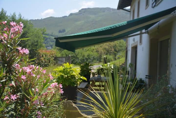 Etxexoa Dans Maison Basque Vue Sur La Rhune - Ascain