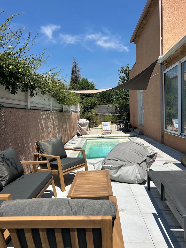 Villa Labricot, Piscine, 8pers, Tram Montpellier - Castelnau-le-Lez