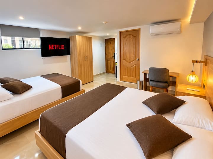 Queen Bed | Wifi | A/c | Safe | Tv | 4 - Medellín