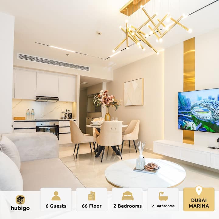 66th Floor | 2 Bedrooms | Jacuzzi & Luxury Views - Dubai