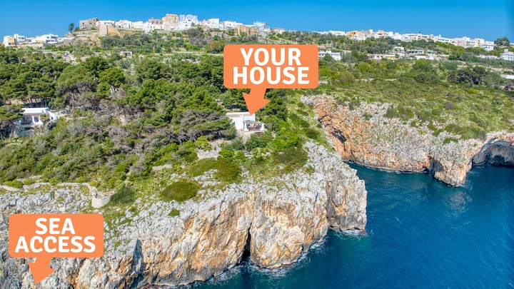 Superbe Villa Avec Jacuzzi Et Accès Privé à La Mer - Santa Cesarea Terme