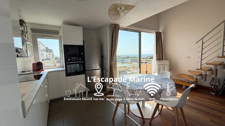 L'escapade Marine - Duplex Vue Mer Accès Plage - Frontignan