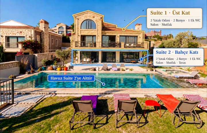 Modern Comfortable Appartment With Pool And View - Çeşme