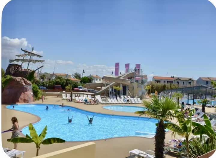 Mobile Home Climatisé Camping 4* - Piscine/plage - Île d'Aix