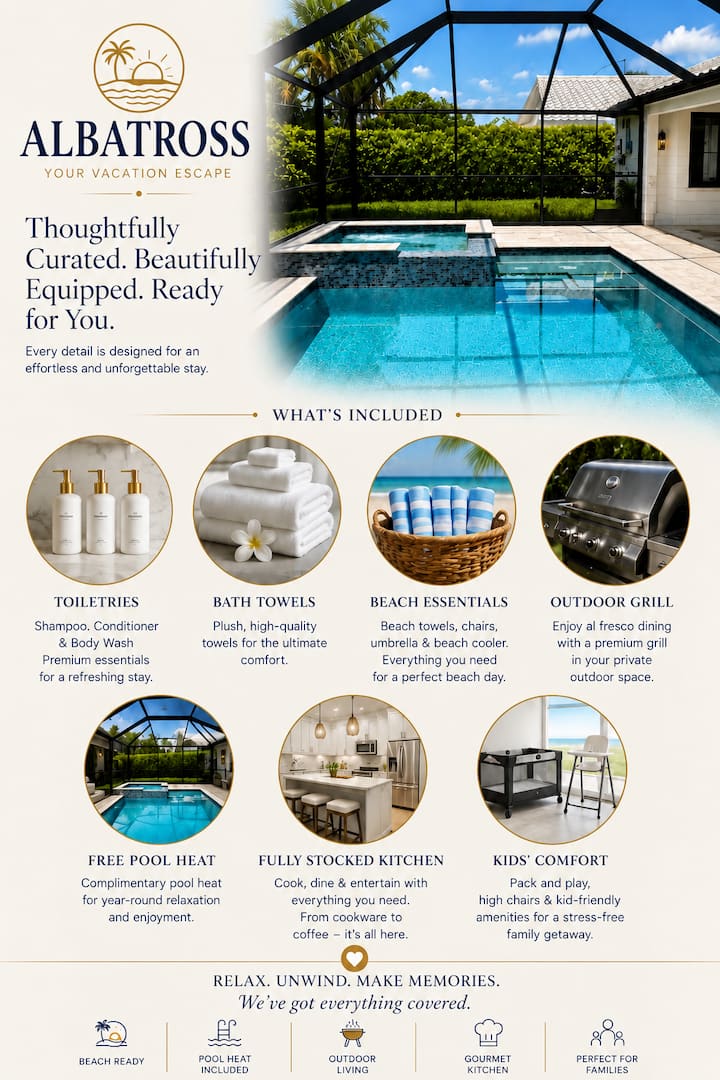 Albatross 5 Min To The Beach! Heated Pool/spa - Bonita Springs, FL