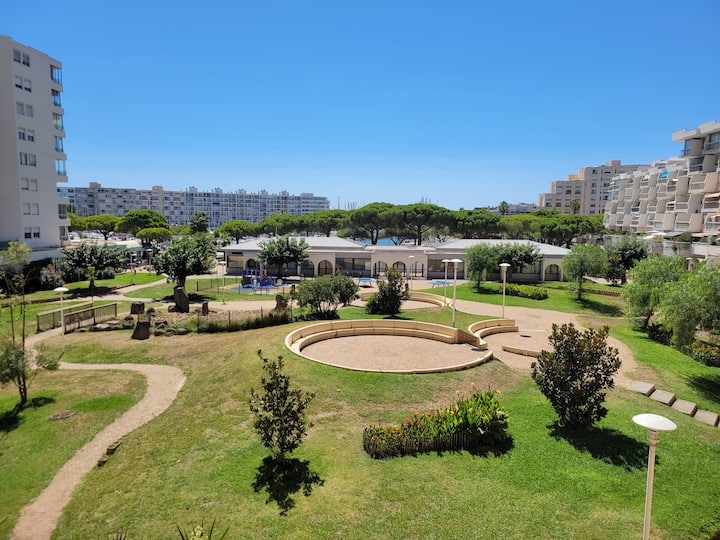 Appartement P2 + Cabine Sur Jardin à Carnon Plage - Mauguio