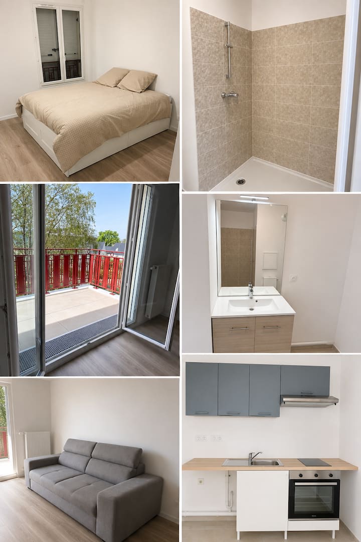 T2 Neuf Aux Portes De Paris-balcon-parking Privé - Cergy