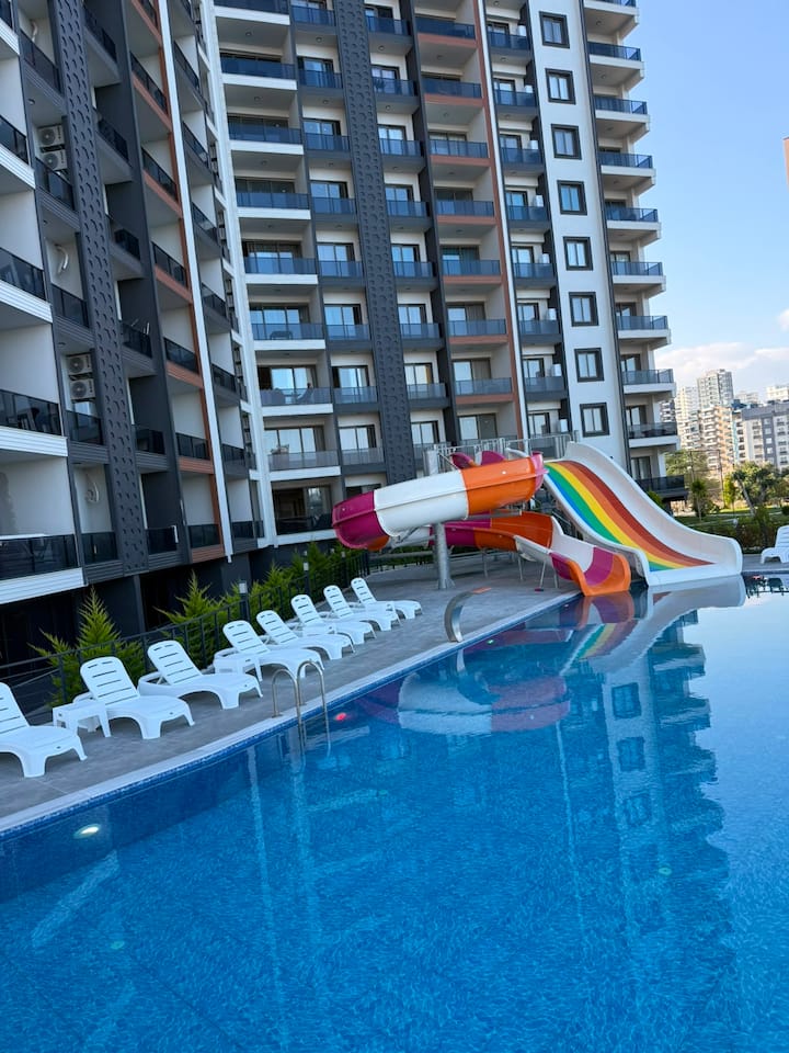 Ayaş'ta Aquaparklı Yüzme Havuzlu 1+1 Turizm Konutu - Narlıkuyu