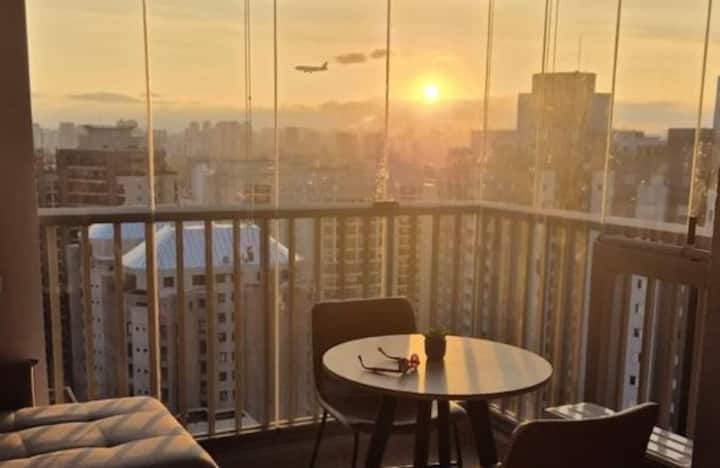 Studio Moema  Pôr Do Sol  Vista 26°andar  Metrô - Moema