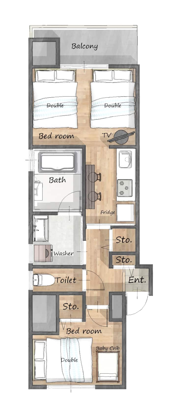 6 Mins From Hisaya St. ★Marunouchi 2bedrooms Wifi - Nagoya