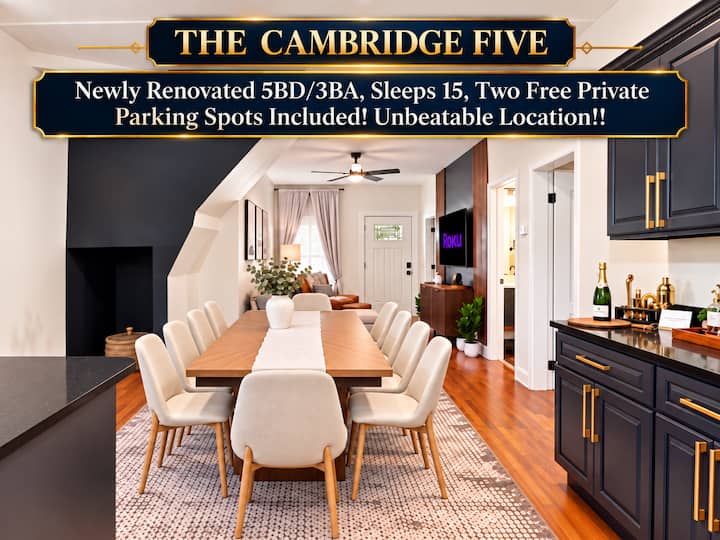 The Cambridge Five | Luxe 5br 3ba |2 Parking Spots - Boston, MA