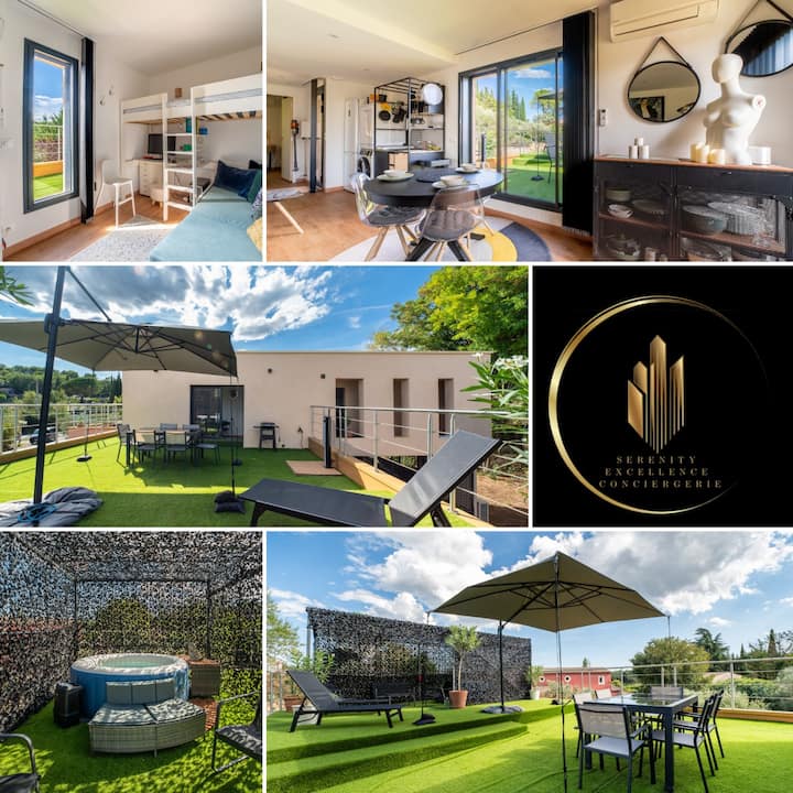 Terrasse Des Cigales · F3 Moderne, Jacuzzi, 6 Pers - Salernes