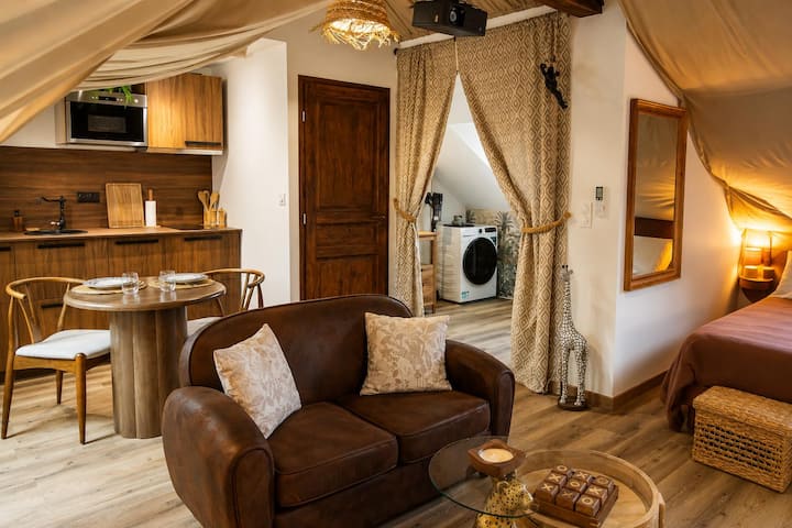 Suite Atypique Avec Baignoire Et Ambiance Safari - Rouen