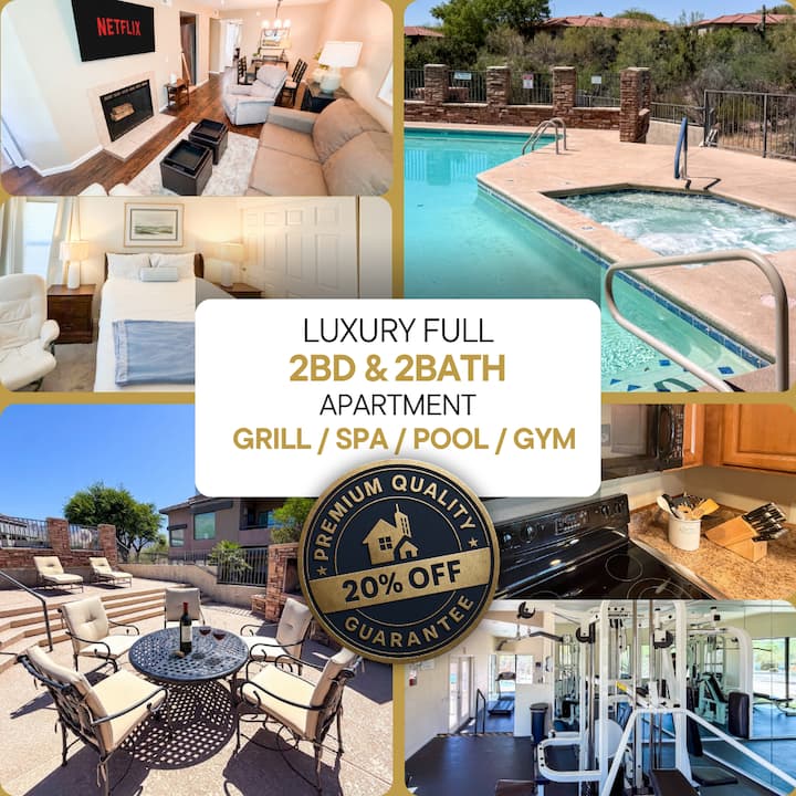 Luxury Full 2br 2b Apt Grill/ Spa/ Pool/ Gym - Catalina Foothills, AZ
