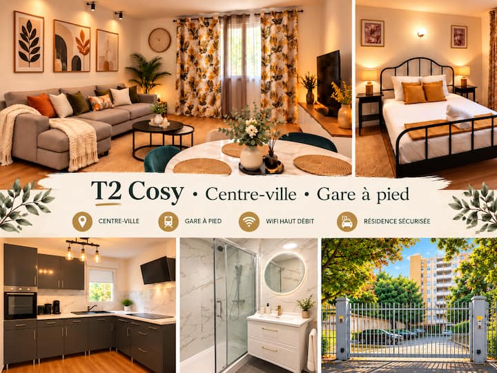 T2 Cosy Centre-ville Gare à Pied - Saint-Ouen-l'Aumône