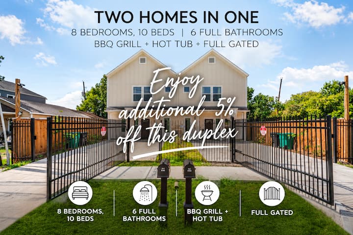Conjoined New 8br | Nrg/med Center|hot Tub Sleep20 - Houston, TX