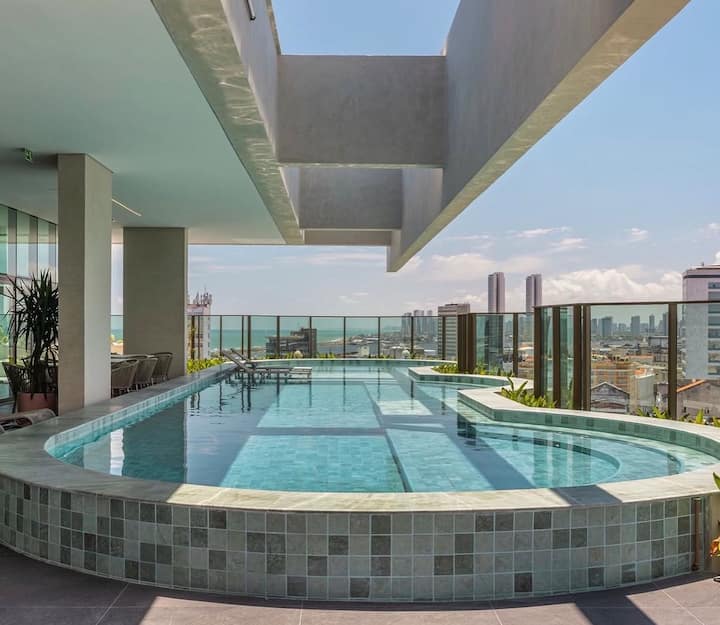 Rooftop & Pool | Studio No Moinho Recife - 레시페