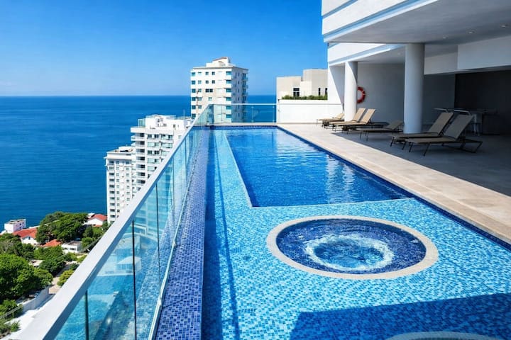 Piscina En Azotea | Vistas Al Mar | Rodadero - Minca