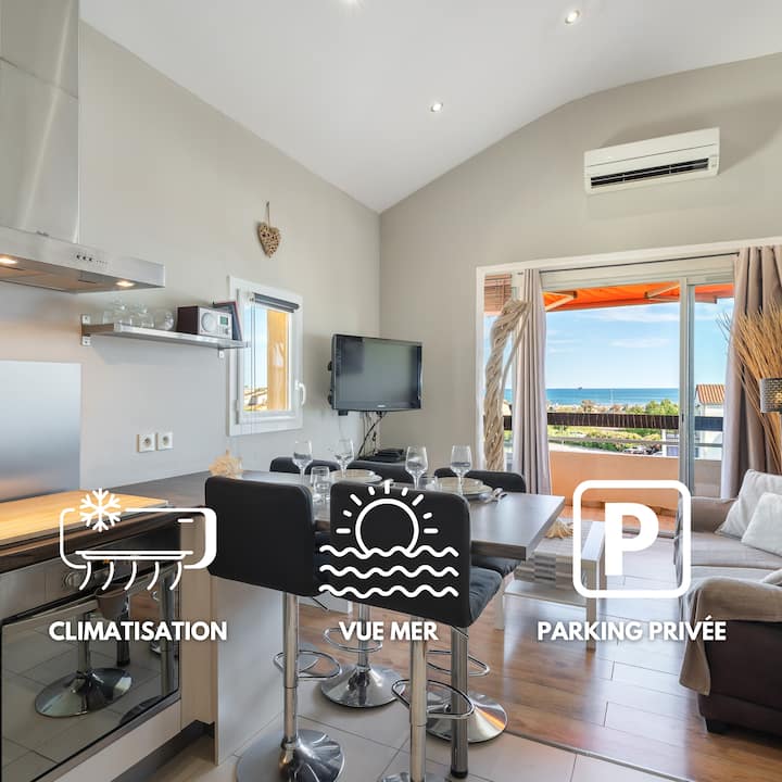 Vue Mer - Clim - Parking - Balcon - 2min Plage - Palavas-les-Flots