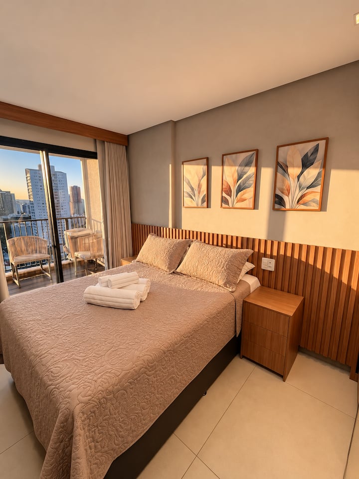 Studio Compacto 40m² Piscina, Academia E Jacuzzi - Goiânia