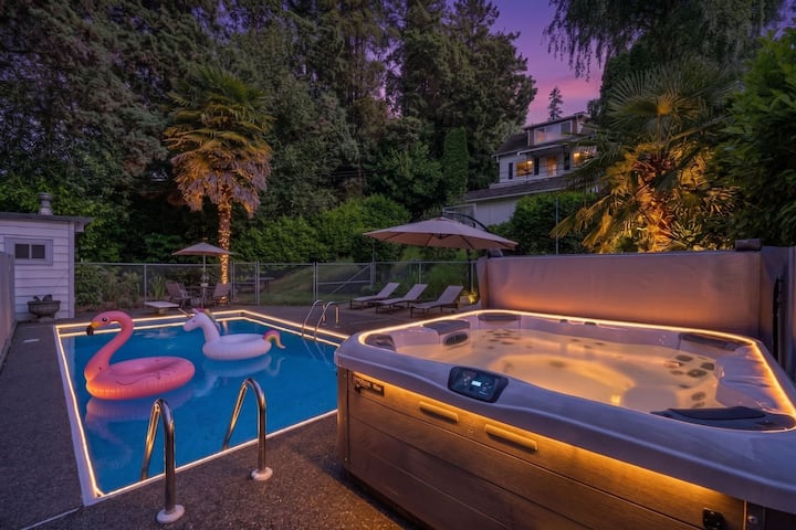 Luxe Hidden Gem  Pool, Jacuzzi, Bbq Near Airport - Seattle, WA