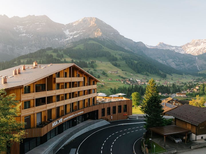 Kurve Apartments & Lounge Appartement/fewo, Bad, W - Kandersteg