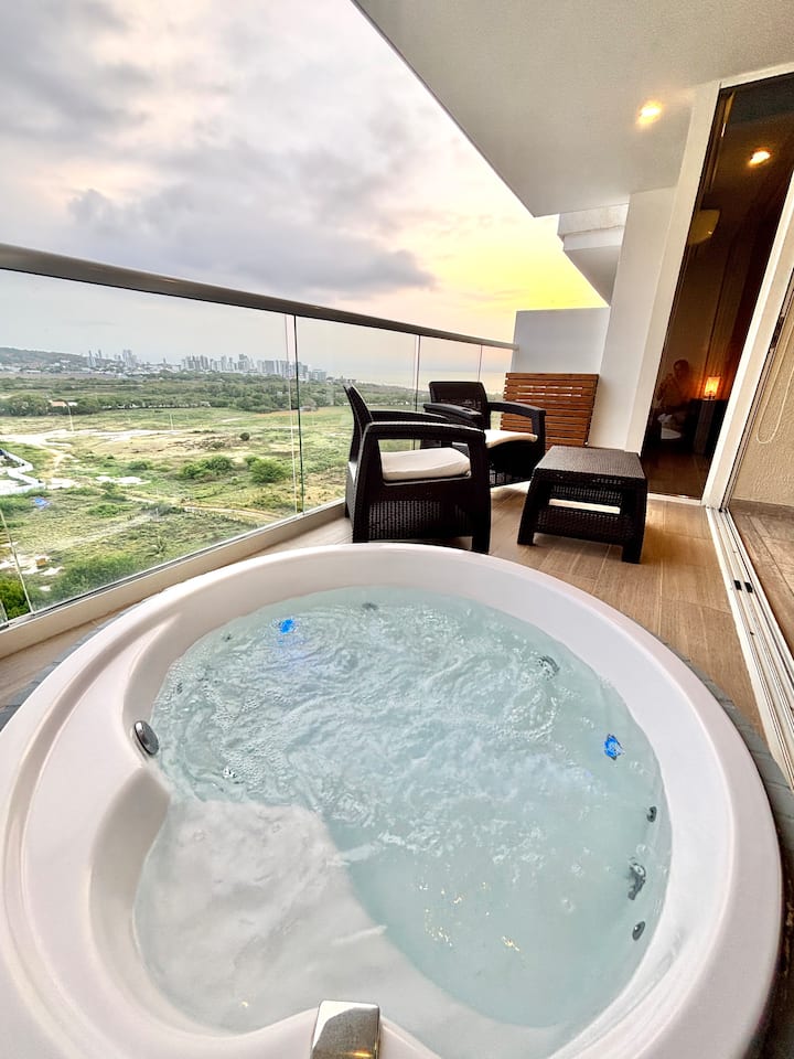 Private Jacuzzi · 13th Floor · Rooftop · Parking - Cartagena