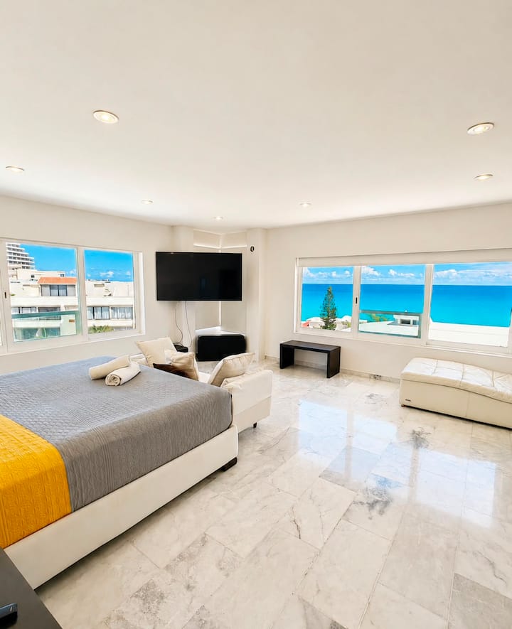 Ph De Lujo Frente Al Mar De Dos Pisos - Cancún