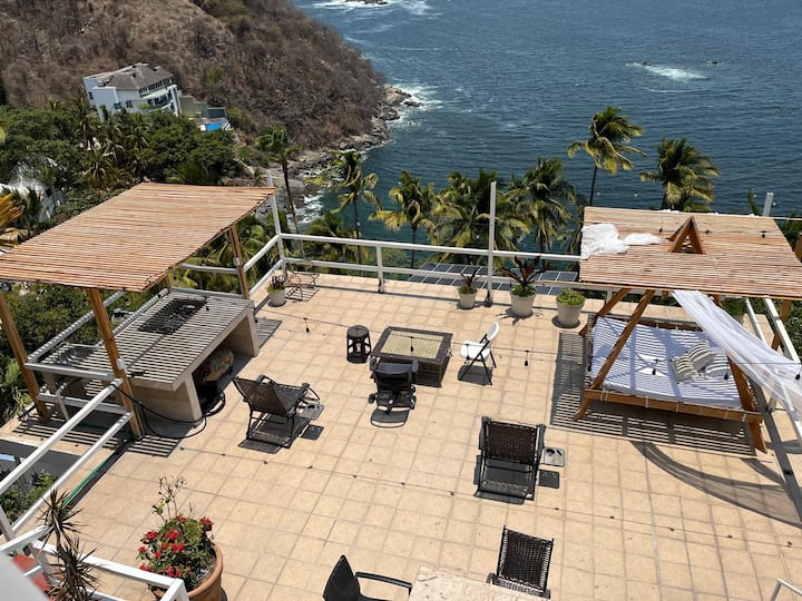 Casa Tortuga Con Vista Al Mar - Manzanillo