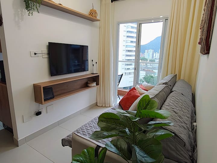 Apto Novo Praia Grande | Piscina, Sauna, Churrasco - Praia Grande