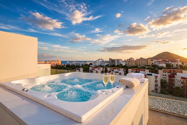 Villa Blue | Jacuzzi Vista Mar, Playa 5 Min A Pie - Cabo San Lucas