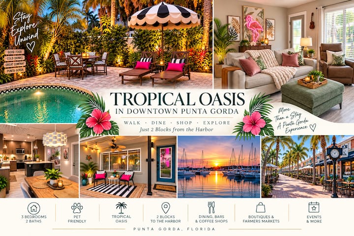 Tropical Oasis | In Downtown Punta Gorda | Pool - Punta Gorda, FL
