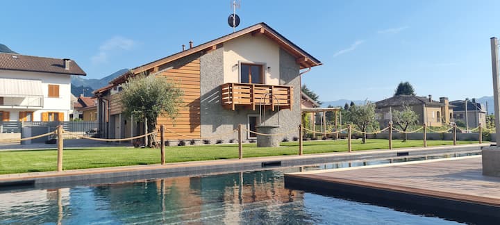 New Chalet Du Lac Avec Piscine Chauffée, Jardin - San Siro