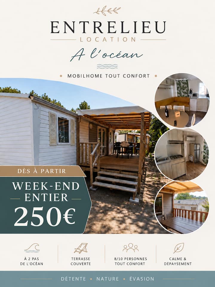 Mobile-home 4 Chambres à Mimizan, Plage - Mimizan
