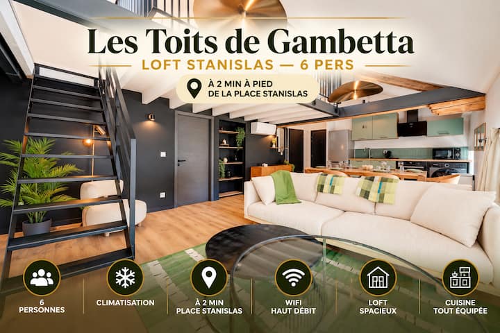 Les Toits De Gambetta Loft Stanislas 6 Pers - Nancy