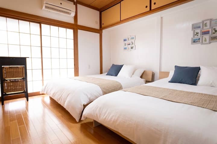 Traditional House By Beach! Max 8 /3br/4 Beds - 오다와라시